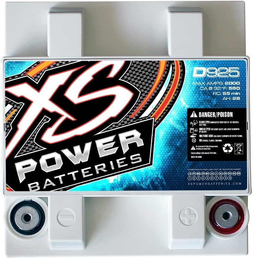 XS Power 2000 Amp AGM Power Cell Car Audio Battery + Terminal Hardware ...