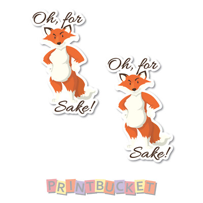 For Fox Sake stickers 80mm h - 2 pack quality water & fade proof vinyl ...