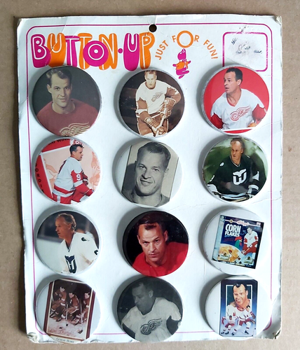 Vintage Gordie Howe Booster Club Button Display Board Rare NHL Hockey ...