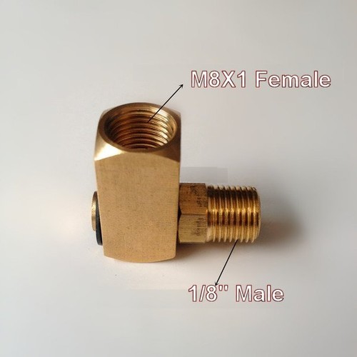 Fitting Metric M8 M8X1 Female X 1/8" Male NPT 90 Elbow Swivel Rotating ...