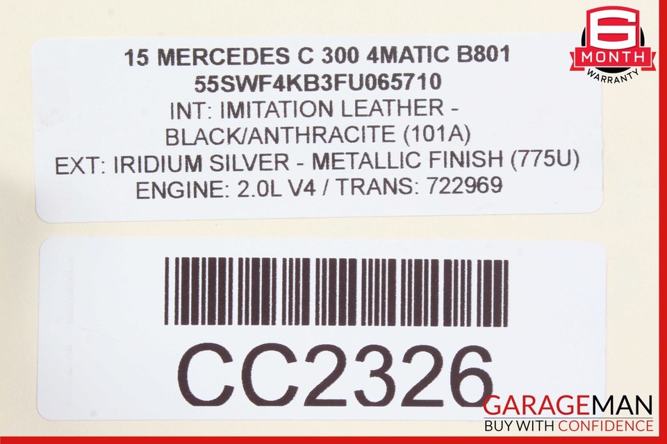 15-17 Mercedes W205 C300 4Matic Automatic Transmission Assembly OEM 70k ...