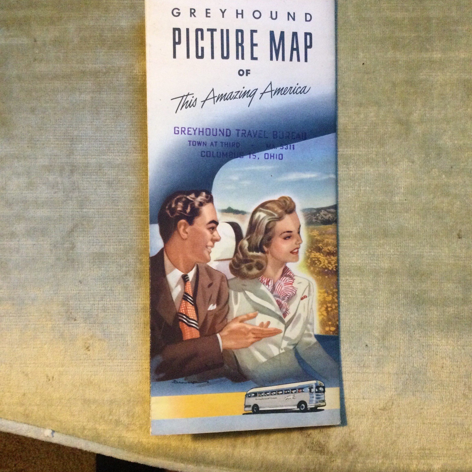 Maps. Greyhound Picture Map Of The His Amazing America | eBay