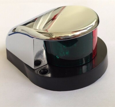 Marine Boat Bi Color Bow Navigation Light Red Green Lenses Chrome ...