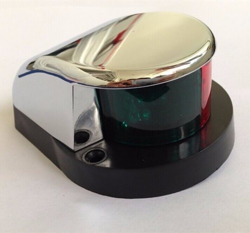 Marine Boat Bi Color Bow Navigation Light Red Green Lenses Chrome ...