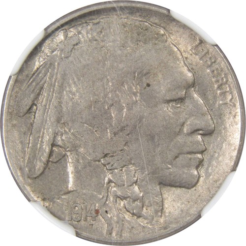 1914 D Indian Head Buffalo Nickel 5 Cent Piece AU 55 NGC 5c US Coin ...