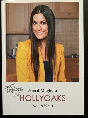 AMRIT MAGHERA TV ACTRESS (HOLLYOAKS - NEETA KAUR) PRE-PRINTED SIGNED ...