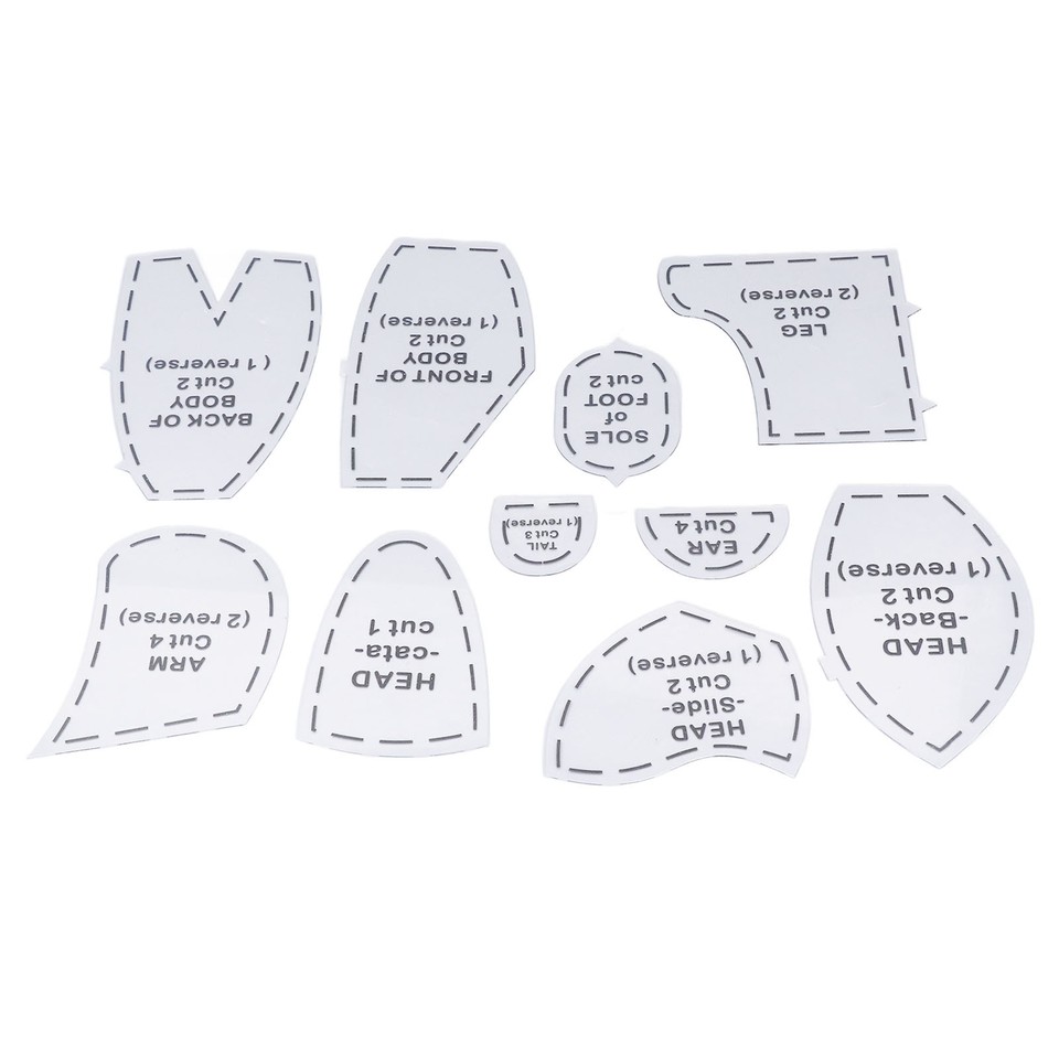 10 PCS Memory Bear Template Ruler Set Memory Bear Sewing Patterns ...
