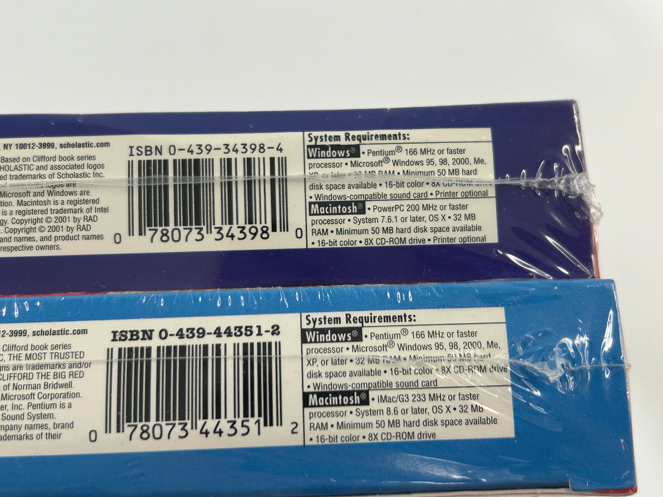 Lot of 2 Clifford The Big Red Dog Scholastic PC Games Sealed Two Titles ...