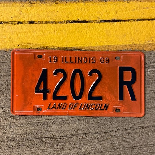 1969 Illinois Truck License Plate 4202 R Garage Auto Four Digit Car ...