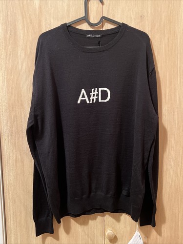 NEW NWT ALESSANDRO DELL'ACQUA Men's Black Logo Crew-Neck Sweater ...