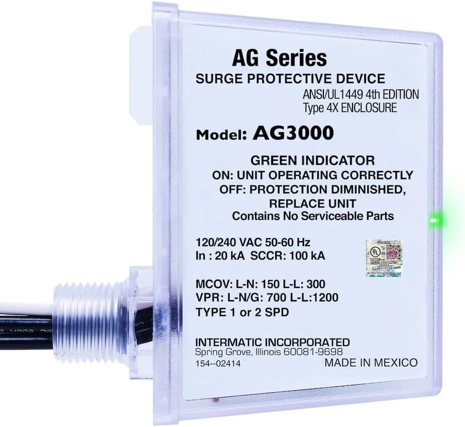 Intermatic AG3000 120/240 VAC Universal HVAC Surge Protective Device ...
