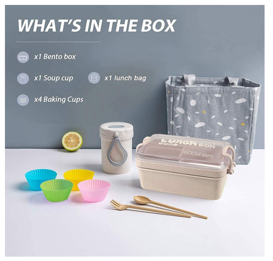 Iteryn Japanese Bento Box Kit With Stackable 2 Layer Bento Lunch Box ...