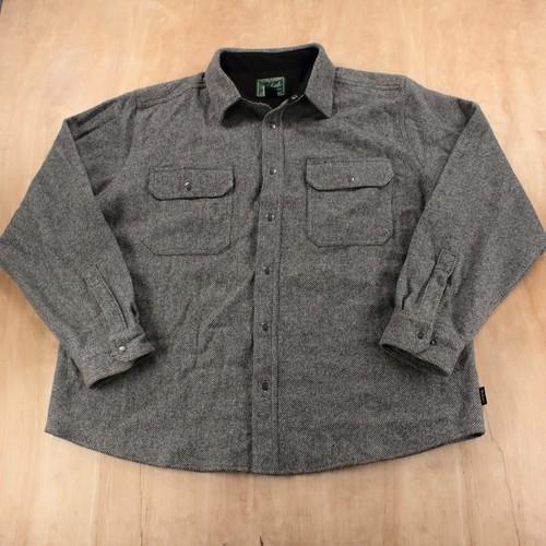 vtg y2k WOOLRICH thick wool flannel snap front work shirt jacket ...