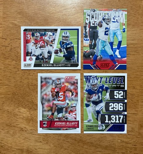 Ezekiel Elliott 4 card lot w-2016 Panini Score RC #344 Rookie- Buckeyes ...