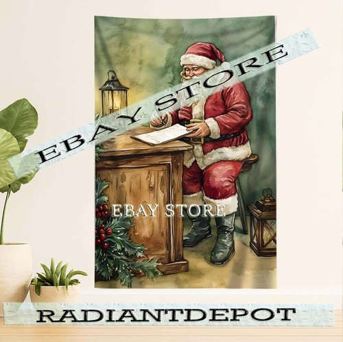 tapestry santa reading letter festive artwork traditional Christmas ...