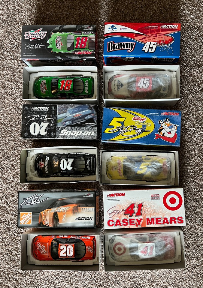 NASCAR Die Cast Stock Cars Lot (10) 1/24 Scale ACTION 05 Jarrett Petty ...