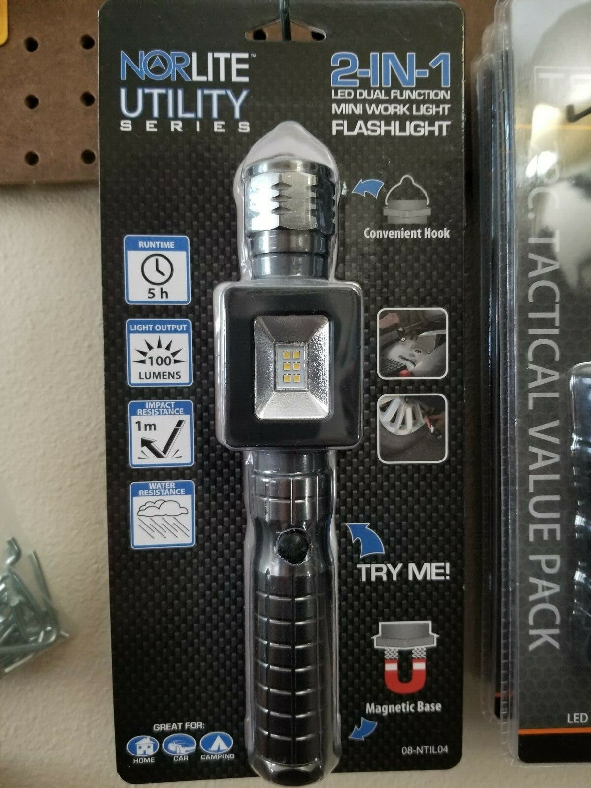 NORLITE 08-NTIL04 UTILITY 2-IN-1 MINI MAGNETIC WORK LIGHT FREE GROUND ...