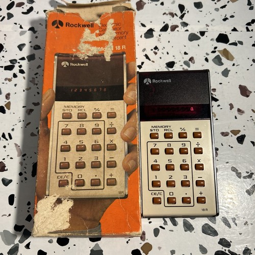 Vintage 1975 ROCKWELL Model 18R Electronic Calculator With Box ...