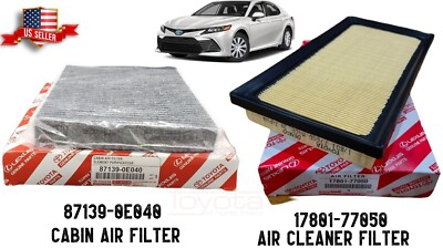 Toyota 2021 Camry Hybrid Air Cleaner Filter 17801-77050 and Cabin 87139 ...