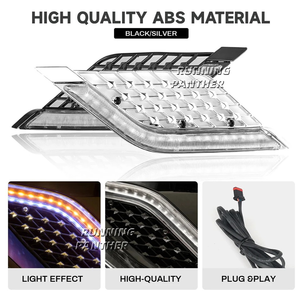 For Honda Goldwing GL1800 2018- LED Light Radiator Grill Panels ...
