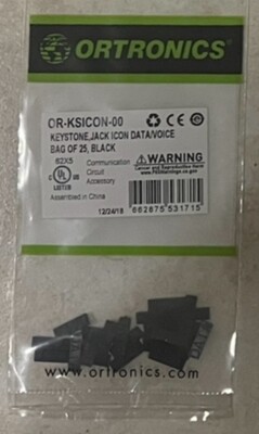 ORTRONICS OR-KSICON-00. EKEYSTONE, JACK ICON DATAVOICE BAG OF 25, BLACK ...