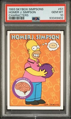 1993 Skybox Simpsons S1 Homer J. Simpson- First Character Card - PSA 10 ...