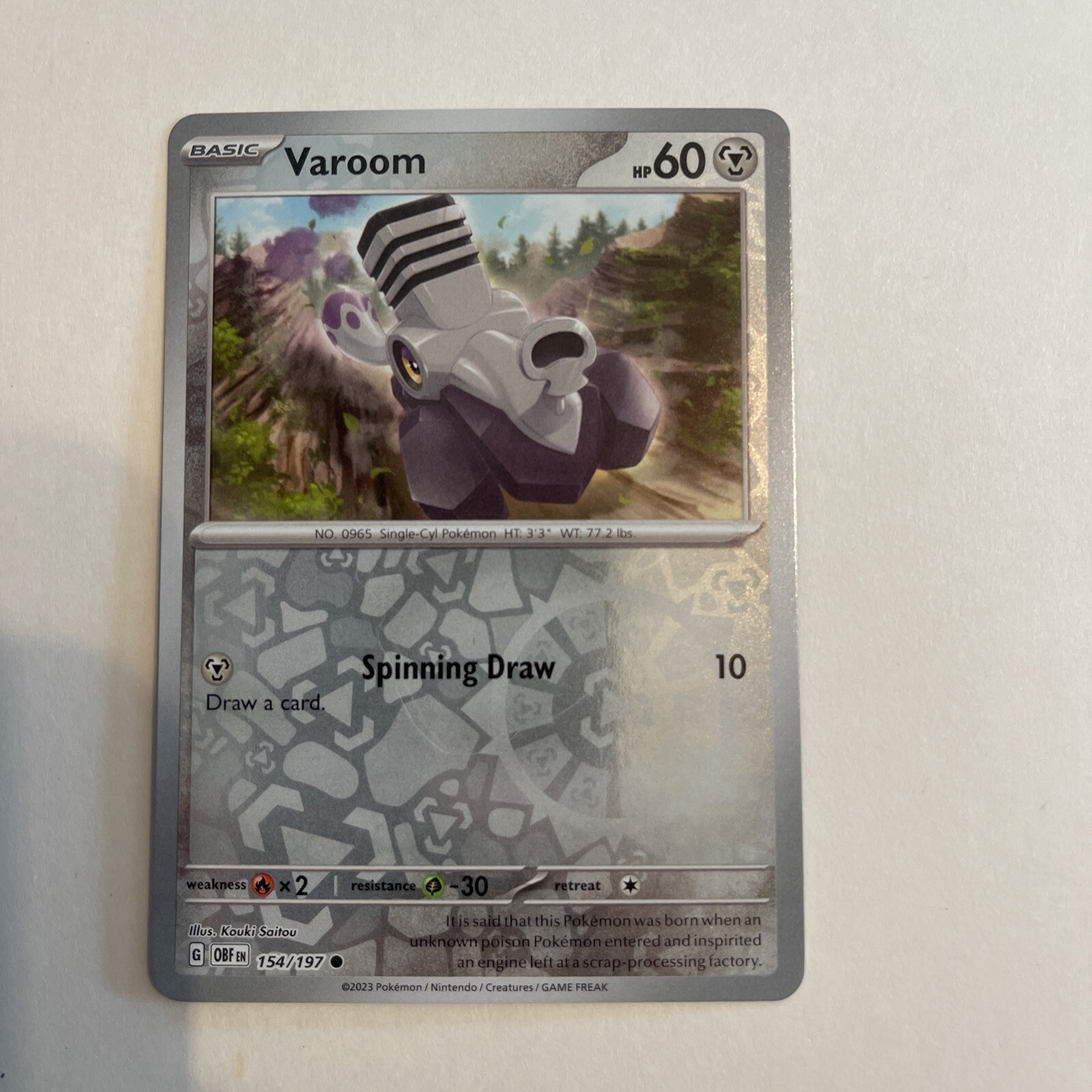 Reverse Holo Varoom - 154/197 Common Obsidian Flames Pokemon TCG | eBay