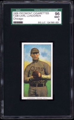 1909 T206 Carl Lundgren (Chicago Cubs) SGC 9 - #8 toughest card in T206 ...