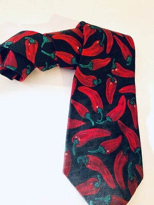Addiction Red & Black chili peppers Mens Tie | eBay
