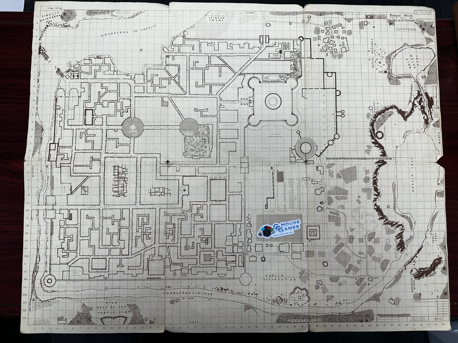 1976 Judges Guild City State of the Invincible Overlord Map Vintage #B ...