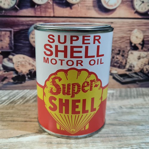 VINTAGE REPLICA SHELL MOTOR OIL TIN CAN REPRODUCTION TIN CANS DISPLAY ...