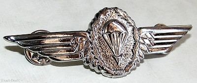 German Germany Army Airborne Jump Parachutist Full Size Silver Metal ...