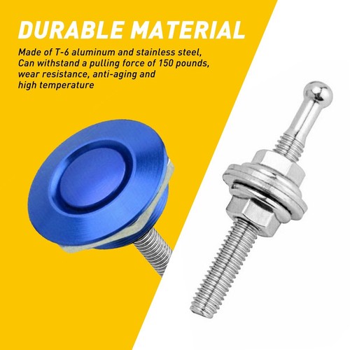 Blue Push Button Release Bonnet Quick Hood Car Bumper Lock Pins Clip ...