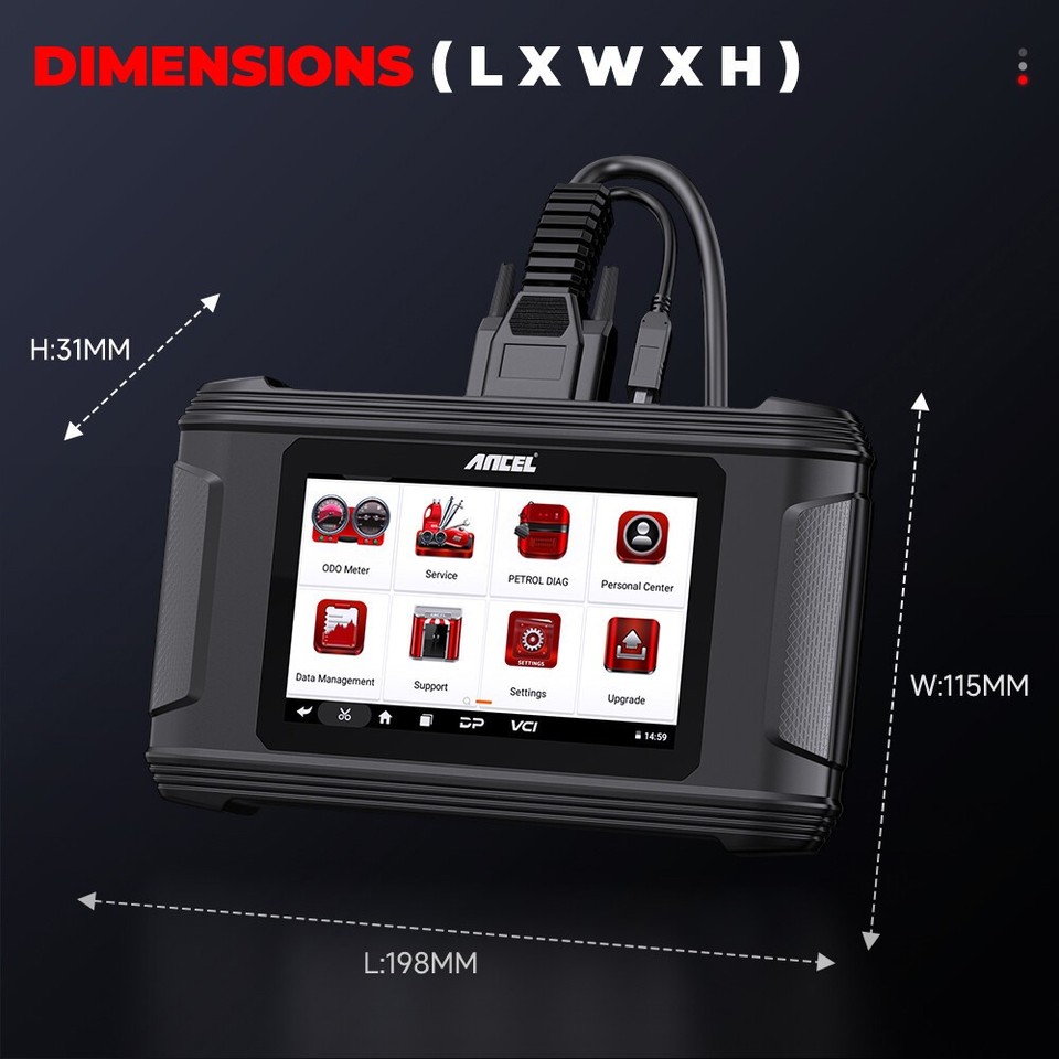 ANCEL Odometer Correction Mileage Adjust OBD2 Scanner Oil Reset ...