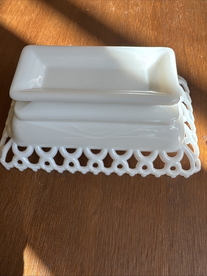 Vintage Westmoreland White Milk Glass Lattice Candy Dish | eBay
