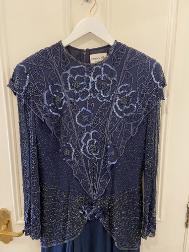 Simon Ellis Occasions Sequins Beaded Silk Dress Size L | eBay