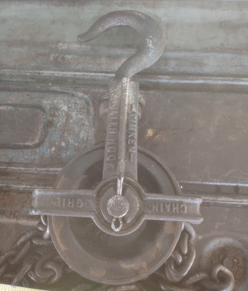 Timken 502 & 503 Roller Hook Chain Grip Hoist with Approx 20ft Chain ⛓️ ...