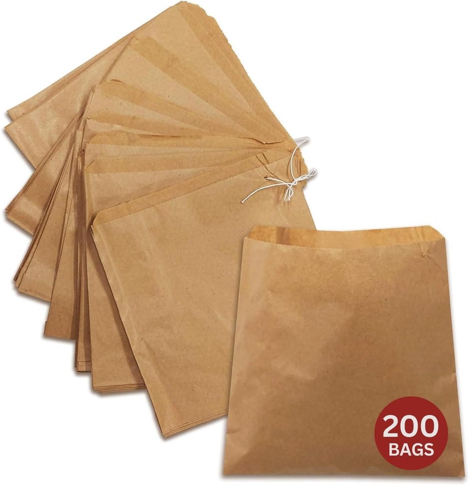 Extra Large 200-Pack Kraft Paper Bags - 12x12 Inches for Sustainable ...