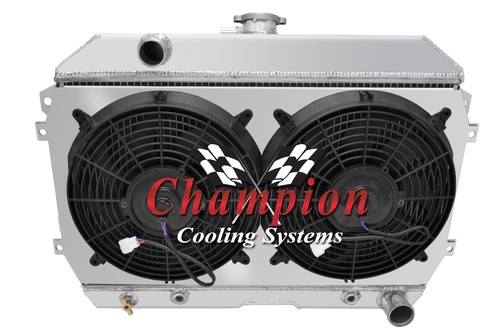 3 Row MN Champion Radiator,2 12" Fans,Shroud-1974-1975 Datsun 260Z ...
