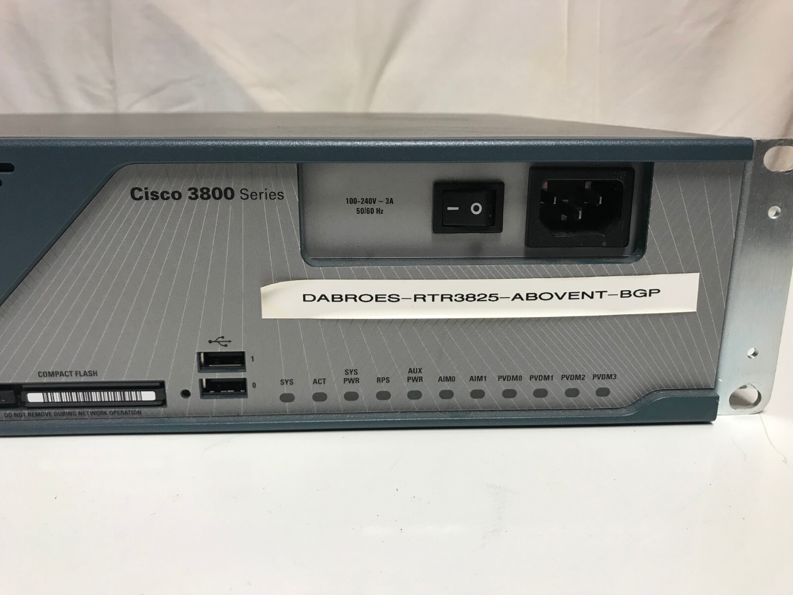 Cisco 3800 Series CISCO3825 V05 TE-C31/K900-05-0018 Integrated Service ...