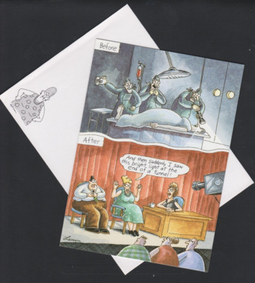 THE FAR SIDE Vintage GREETING CARD " I SEE THE LIGHT! " Gary Larson ...