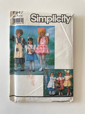 Simplicity Sewing Pattern 9947 Child's STORYBOOK COSTUMES Size 3-8 ...