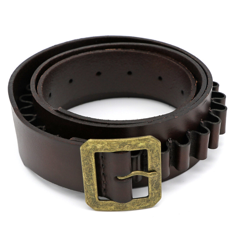TOURBON .38/357/9mm Cartridges Waist Belt Ammo Bullets Holster Leather ...