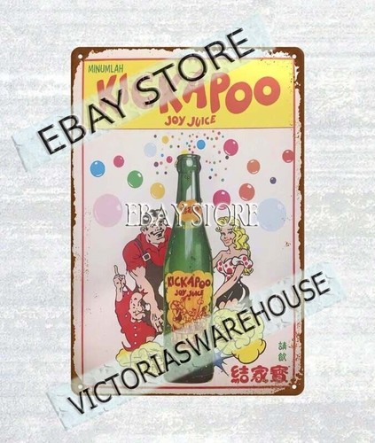 Kickapoo Joy Juice Soda with Chinese writing metal tin sign wall art ...