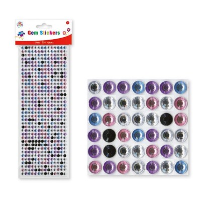500 Pack Gem Stickers Self Adhesive Craft Gems Stones Diamond Crystal ...