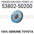 5380250200 Genuine Toyota FENDER SUB-ASSY, FRONT LH 53802-50200 | eBay