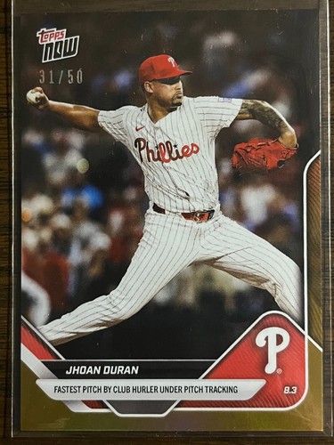 2025 Topps Now MLB #514 Jhoan Duran Philadelphia Phillies GOLD 31/50 | eBay