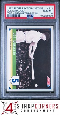 1992 SCORE FACTORY SET INSERTS RETAIL #B12 JOE DiMAGGIO HOF POP 5 PSA ...