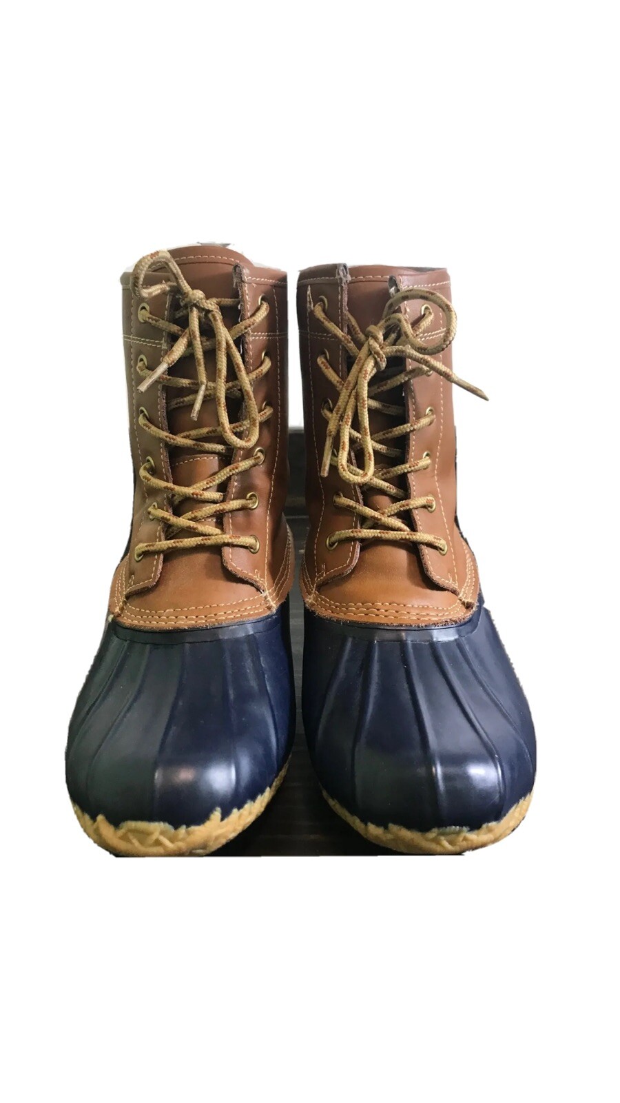 Khombu Women's Letty Brown Leather Lace Up Steel Shank Duck Boots Tan ...