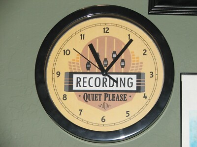 RECORDING STUDIO Wall Clock #4 ....9" diameter ....SILENT SWEEP | eBay